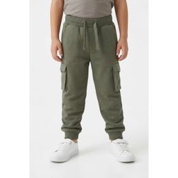 Jogginghose name it "NMNOLI f&uuml;r Unisex mit elastischem Bund und schlichtem Look", M&auml;dchen, Gr. 92, N-Gr, gr&uuml;n (dusty olive), Sweatware, Obermaterial: 60% Baumwolle, 40% Polyester, normal normal, Hosen Jogginghose, regular fit, uni, elastischer Bund