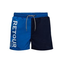 Retour Badeshorts "Renzo" in Blau/ Schwarz - 67% | Gr&ouml;&szlig;e 134/140 | Kinder-bademode