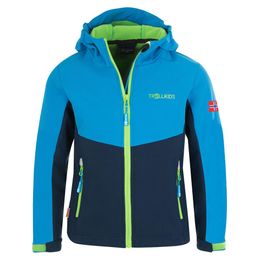 Trollkids Softshelljacke "Kristiansand" in Blau/ Dunkelblau - 46% | Gr&ouml;&szlig;e 110 | Kinder-outdoor-jacken