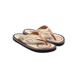 Calceo Zehentrenner in Beige/ Bunt - 76% | Gr&ouml;&szlig;e 41 | Damen-sandalen