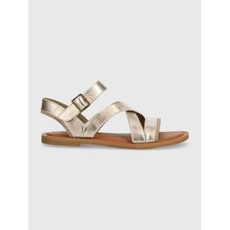 Toms Shoes TOMS Leder-Sandalen in Gold - 52% | Gr&ouml;&szlig;e 37 | Damen-sandalen