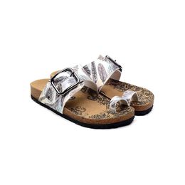 Calceo Zehentrenner in Wei&szlig;/ Bunt - 71% | Gr&ouml;&szlig;e 39 | Damen-sandalen
