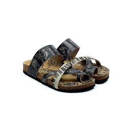 Calceo Zehentrenner in Schwarz/ Wei&szlig; - 71% | Gr&ouml;&szlig;e 39 | Damen-sandalen