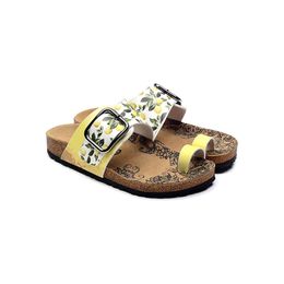 Calceo Zehentrenner in Wei&szlig;/ Gelb - 71% | Gr&ouml;&szlig;e 41 | Damen-sandalen