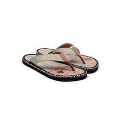 Calceo Zehentrenner in Beige/ Bunt - 75% | Gr&ouml;&szlig;e 41 | Damen-sandalen