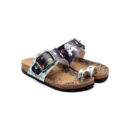 Calceo Zehentrenner in Schwarz/ Bunt - 72% | Gr&ouml;&szlig;e 42 | Damen-sandalen