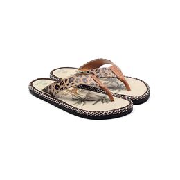 Calceo Zehentrenner in Beige/ Bunt - 74% | Gr&ouml;&szlig;e 36 | Damen-sandalen