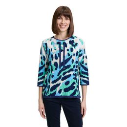 Betty Barclay Pullover in Dunkelblau/ T&uuml;rkis/ Wei&szlig; - 63% | Gr&ouml;&szlig;e 42 | Damen-pullover-cardigans