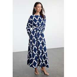 Trendyol Kleid in Blau/ Wei&szlig; - 62% | Gr&ouml;&szlig;e 36 | Damen-kleider