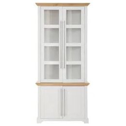 Vitrine OTTO HOME "Melissa", gelb (wei&szlig;, honigfarben), B:94cm H:210cm T:39cm, Massivholz, Schr&auml;nke, Vitrine, aus massiver Kiefer, FSC zertifiziert, Breite 94 cm