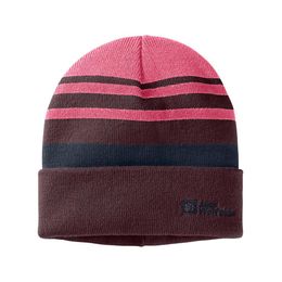 Jack Wolfskin Beanie "Stripy" in Rot/ Pink - 25% | Gr&ouml;&szlig;e S | Kindermuetzen
