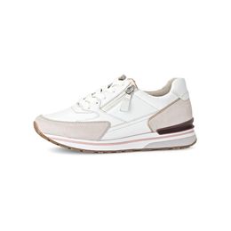Gabor Leder-Sneakers in Wei&szlig;/ Beige - 52% | Gr&ouml;&szlig;e 38,5 | Damen-sneakers