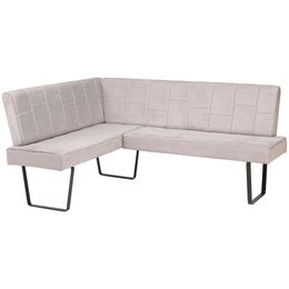 Mid.you Eckbank, Hellgrau, Metall, Textil, 3-Sitzer, L-Form, 190x150 cm, Esszimmer, B&auml;nke, Eckb&auml;nke