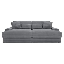 CARRYHOME Bigsofa, Dunkelgrau, Textil, 3-Sitzer, F&uuml;llung: Schaumstoff, Silikon,Schaumstoff, Silikon,Schaumstoff, Silikon, 230x80x190 cm, Typenauswahl, R&uuml;cken echt, haustierfreundlicher Bezug, Wohnzimmer, Sofas & Couches, Sofas, Bigsofas