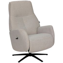 Livetastic Relaxsessel, Beige, Holz, Metall, Textil, Eukalyptusholz, Sperrholz, 77x112x86 cm, Relaxfunktion, Sitzfl&auml;che 360&deg; drehbar, Wohnzimmer, Sessel, Relaxsessel