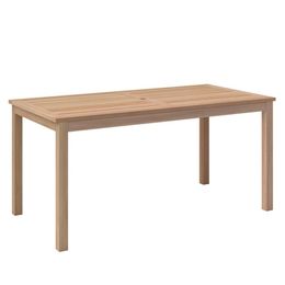 Ambia Garden Gartentisch, Teak, Holz, Akazie, vollmassiv, rechteckig, S&auml;ule, 80x75x140 cm, Gartenm&ouml;bel, Gartentische, Gartentische