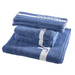 JOOP! Frottierset Split Doubleface, Blau, Textil, 5-teilig, Uni, Oeko-Tex&reg; Standard 100, saugf&auml;hig, Aufh&auml;ngeschlaufe, strapazierf&auml;hig, angenehm weich, hochwertige Qualit&auml;t, Badtextilien, Handtuch-Sets