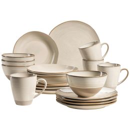 M&auml;ser M&auml;ser Kombiservice, Beige, Keramik, 20-teilig, 420 ml,600 ml, handbemalt, Essen & Trinken, Geschirr, Geschirr-Sets, Kombiservice