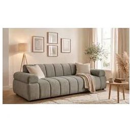 3-Sitzer Home Affaire "LYOTH Design-Sofa, moderne Steppung, Breite 220 cm", taupe, B:220cm H:71cm T:93cm, 100% Polyester, Sofas, mit Wellenunterfederung, gem&uuml;tlich und modern, komfortables Sitzgef&uuml;hl