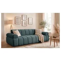 3-Sitzer Home Affaire "LYOTH Design-Sofa, moderne Steppung, Breite 220 cm", petrol, B:220cm H:71cm T:93cm, 100% Polyester, Sofas, mit Wellenunterfederung, gem&uuml;tlich und modern, komfortables Sitzgef&uuml;hl