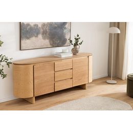Riess Ambiente Modernes Sideboard OAK GRAIN 160cm natur Eichenholz vier F&auml;cher mit drei Schubladen Riess-Ambiente