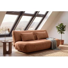 Riess Ambiente Modernes Schlafsofa ELYPSE 200cm rostbraun Chenillestoff 3-Sitzer Couch inkl. Kissen Riess-Ambiente Wohnzimmer