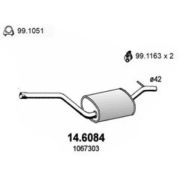 Asso Mittelschalld&auml;mpfer 146084 f&uuml;r Ford