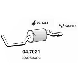 Asso Endschalld&auml;mpfer 04.7021 f&uuml;r VW AUDI 8D0253609S