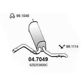 Asso Endschalld&auml;mpfer 047049 f&uuml;r VW