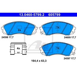 ATE Bremsensatz-Hinterachse SG00000D4Q Bremsensatz, Scheibenbremse vorne hinten rechts links bel&uuml;ftet 300mm f&uuml;r HYUNDAI KIA 51712-4D200 58101-4DE00 58