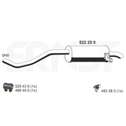 Ernst Endschalld&auml;mpfer 522250 f&uuml;r RENAULT 8200385654 8200681952