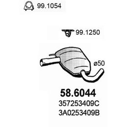 Asso Mittelschalld&auml;mpfer 586044 f&uuml;r VW