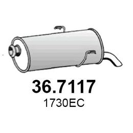 Asso Endschalld&auml;mpfer 36.7117 f&uuml;r PEUGEOT TALBOT 1726SF 1730AW 1726TT