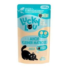Lucky Lou Nassfutter Katze Kitten Gefl&uuml;gel und Forelle 16x125 g