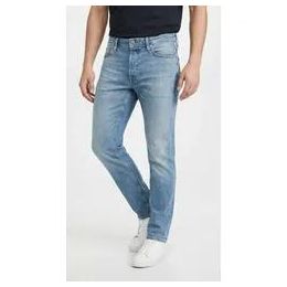 Jack & Jones Tapered-fit-Jeans JACK & JONES "JJIMIKE JJORIGINAL CJ SN", Herren, Gr. 32, L&auml;nge 34, blau denim, Denim/Jeans, Obermaterial: 98% Baumwolle, 2% Elasthan, unifarben, bequem lang, Jeans, mit Five-Pocket-Design