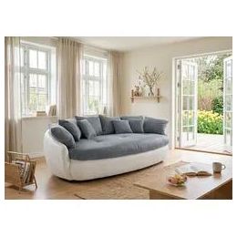 Big-Sofa COTTA "Aruba", smoke, wei&szlig;, B:238cm H:79cm T:140cm, Luxus-Microfaser (100% Polyester); Microfaser-Feinstruktur (pflegeleichte Microfaser, mit feiner Struktur, 100% Polyester), Sofas, Big-Sofa, gem&uuml;tliches Megasofa in XXL in organischer Form mit vielen Kissen