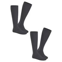 Kniestr&uuml;mpfe Hudson "ONLY 2-PACK", Herren, Gr. 43-46, grau, meliert, Baumwollmischung, normal, Socken Kniestr&uuml;mpfe, Komfortbund mit weitem Fu&szlig;ausschnitt