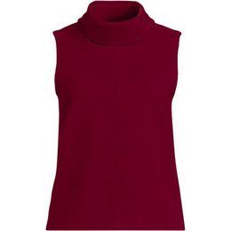 LANDS' END Softes &auml;rmelloses Jersey-Rollkragenshirt, Damen,  Rot, Baumwolle/Polyester/Baumwoll-Mischung, by Lands' End
