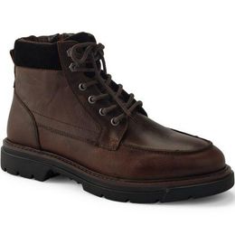 LANDS' END Lederstiefel mit Sch&uuml;rzennaht, Herren,  Braun, Leder, by Lands' End
