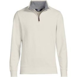 LANDS' END Rei&szlig;verschluss-Pullover aus Bedford-Ripp, Herren,  Beige, Baumwolle, by Lands' End