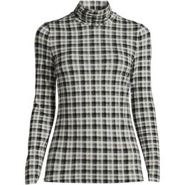 LANDS' END Rollkragenshirt aus Baumwoll/Modalmix, Damen,  Grau, Baumwolle/Elasthan/Baumwolle Modal, by Lands' End