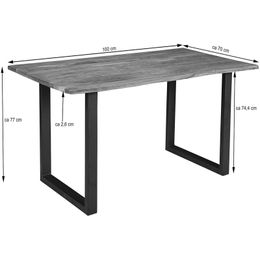 Esstisch INSA naturfarben / 110x75 / U-Gestell Schwarz