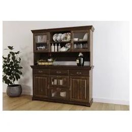 Buffet OTTO HOME "R&uuml;gen", braun (dunkelbraun), B:145cm H:168cm T:40cm, Massivholz, Schr&auml;nke, Buffet, FSC zertifiziertes Massivholz, im Landhausstil