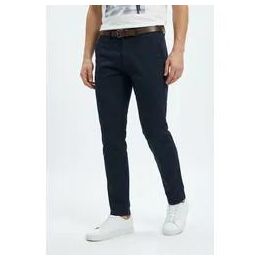 Jack & Jones Chinohose JACK & JONES "JPSTMARCO ADAM BELTED CHINO", Herren, Gr. 30, L&auml;nge 34, schwarz navy, Web, Obermaterial: 98% Baumwolle, 2% Elasthan, unifarben, slim fit kn&ouml;chellang, Hosen Chinohose