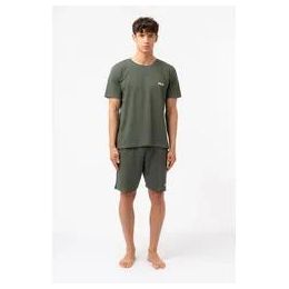 Schlafanzug Fila "MAN JERSEY PYJAMAS", Damen, Gr. S, thyme, Web, Obermaterial: 100% Baumwolle, bequem kurz, Rundhals, Homewear-Sets Schlafanzug, T-Shirt und kurze Hose mit Gummizug