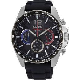 Chronograph Seiko, schwarz (schwarz, schwarz), Armbanduhren, Herren, Chronograph, Armbanduhr, Quarzuhr, Herrenuhr, Stoppfunktion, Datum