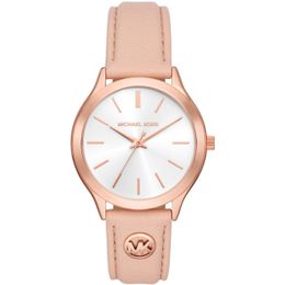Quarzuhr Michael Kors "SLIM RUNWAY", rosa, Armbanduhren, Damen, Quarzuhr, Armbanduhr, Damenuhr, Lederarmband, analog