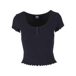 T-Shirt Urban Classics "Urban Classics Damen Ladies Rib Babylock Tee", Damen, Gr. 3XL, schwarz, 97% Baumwolle, 3% Elasthan, unifarben, normal, Rundhals, Shirts T-Shirt