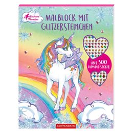 Coppenrath Malblock mit Glitzersteinen Einhorn-Paradies