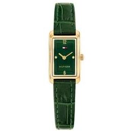 Quarzuhr Tommy Hilfiger "MADISON", gr&uuml;n, goldfarben, Armbanduhren, Damen, Quarzuhr, Armbanduhr, Damenuhr, Lederarmband, analog